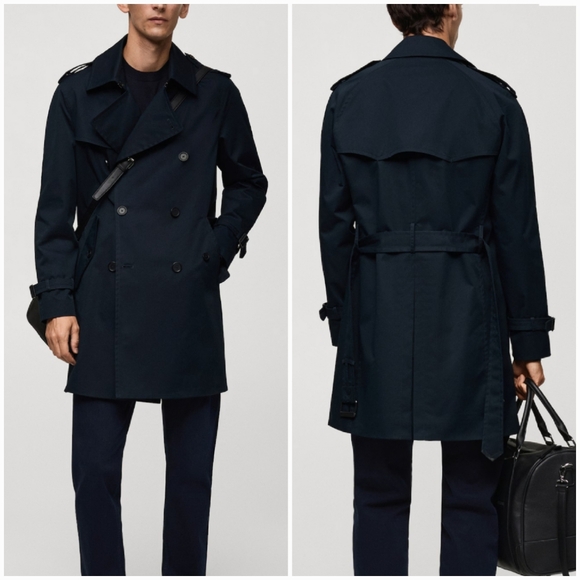 Mango | Jackets & Coats | Mango Mng Man Navy Blue Water Repellent ...
